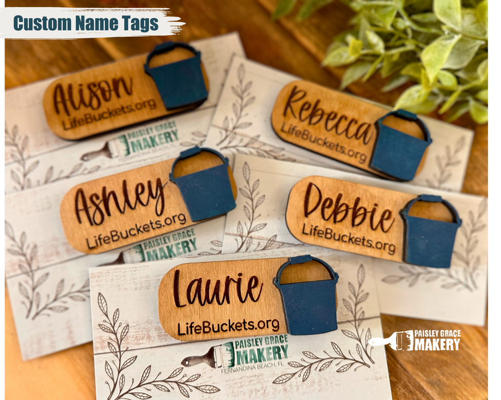 Custom Wooden Nametag – Paisley Grace Makery