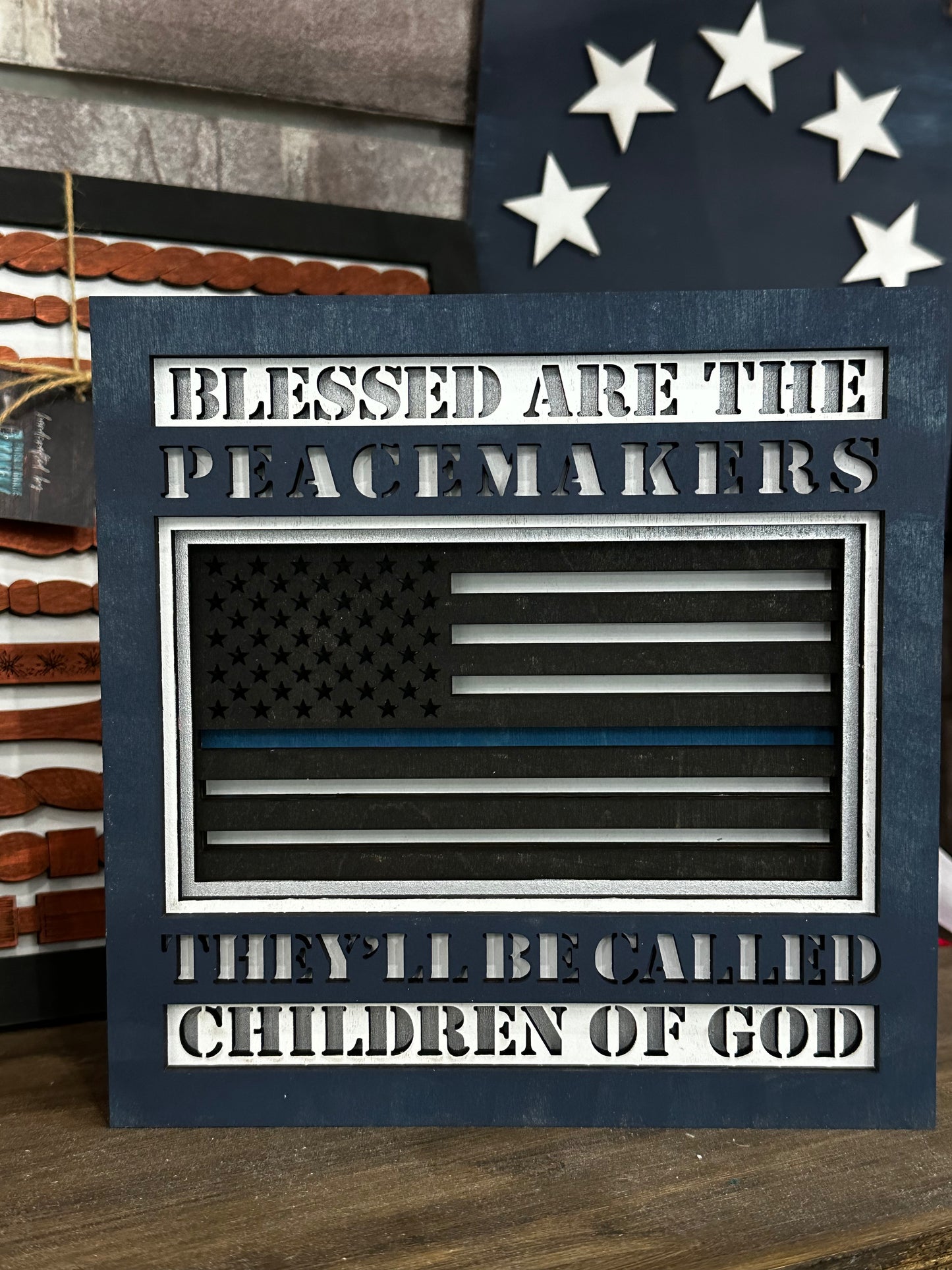 Blessed Are The Peacemakers Layered Sign P13029 – Paisley Grace Makery