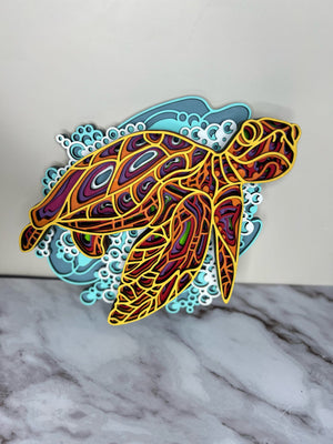Layered Turtle Sign 3D LASER PROJECT - P014090 – Paisley Grace Makery