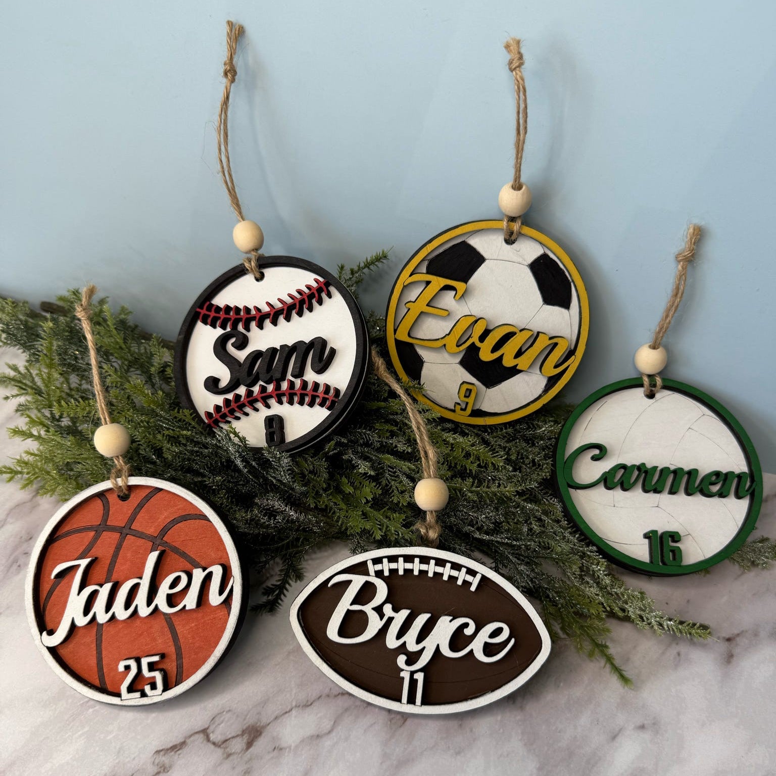 Personalized 3D LASER Football Ornament - G09