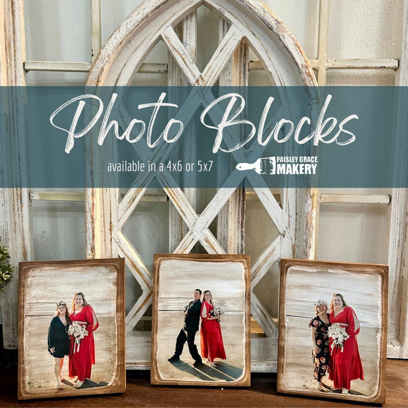 MINI PHOTO BLOCK- 4x6 or 5x7 WITH YOUR IMAGE – Paisley Grace Makery