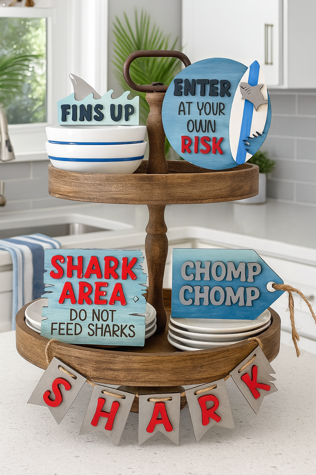Shark Tiered Tray Set 3D LASER PROJECT - P014174 – Paisley Grace Makery